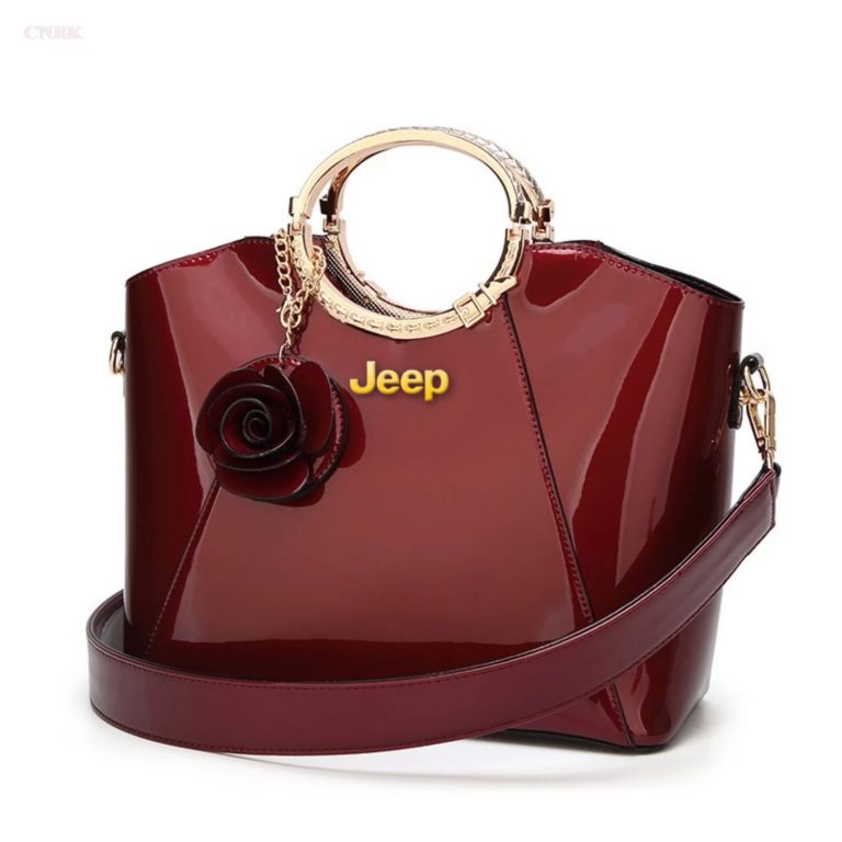 Jeep Bright Lacquered Platinum Leather Bags - Tana Elegant