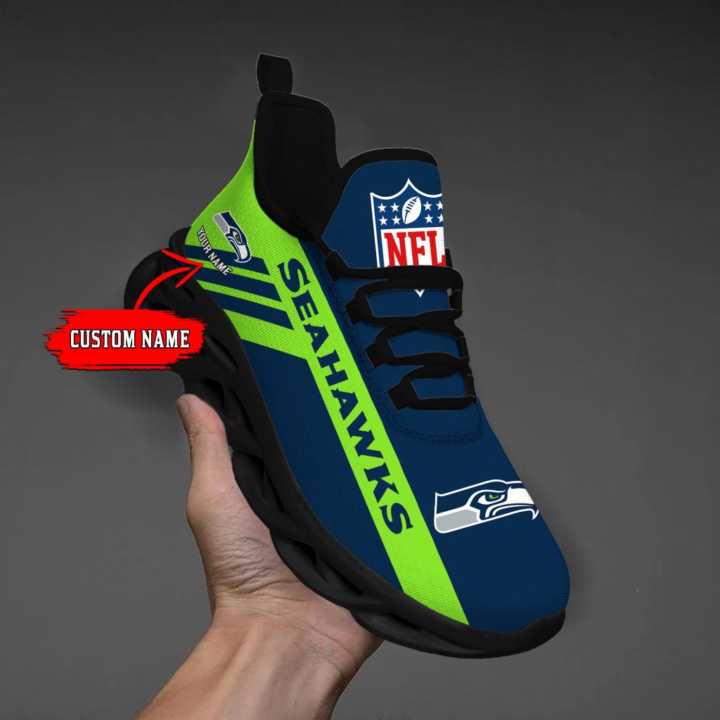Seattle Seahawks Custom Name Max Soul Shoes V04 On Sale - Tana Elegant